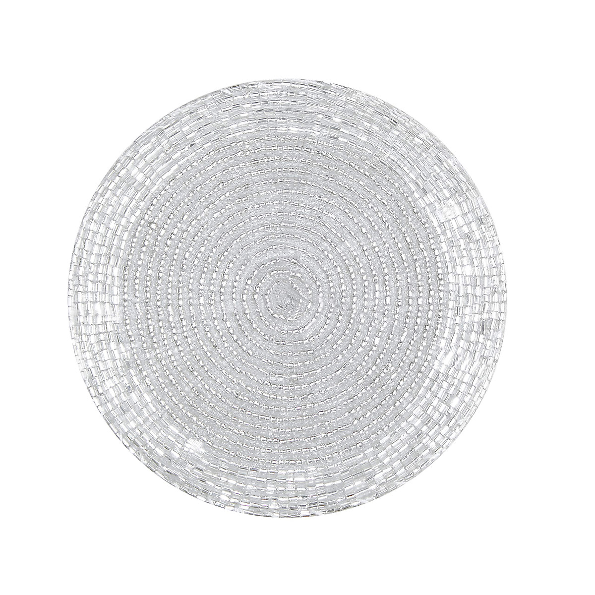 COTTON CRAFT Glitz Handmade Beaded Bar Drink Tabletop Protection Coasters - Set of 8 - Halloween Harvest Autumn Fall Thanksgiving Holiday Christmas Xmas Celebration Festive Party - 4 in Round - Silver