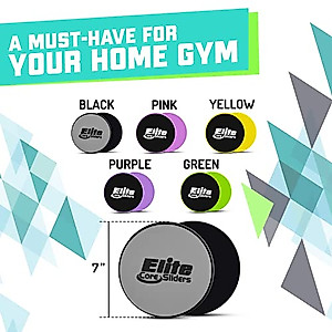 Elite Sportz Equipment Sliders for Working Out, 2 Dual Sided Gliding Discs for Exercise on Carpet & Hardwood Floors, Compact Core Gliders for Home Gym - Fitness Equipment & Full-Body Workout Accessories