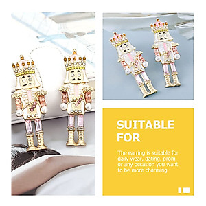 PASOLABE Christmas Earrings Nutcracker Stud Earrings Christmas Pierced Earrings for Women Girls Holiday Earrings Nutcracker Jewelry Christmas Stud Earrings for Christmas Gifts