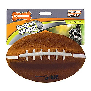 Nylabone Power Play Felt Football Gripz Fetch Toy, Squeaky Ball Chew Toy for Dogs, Large (1 Count)