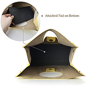 HOXIS Vintage Minimalist Style Soft Pu Leather Handbag Clutch Small Tote (Yellow)