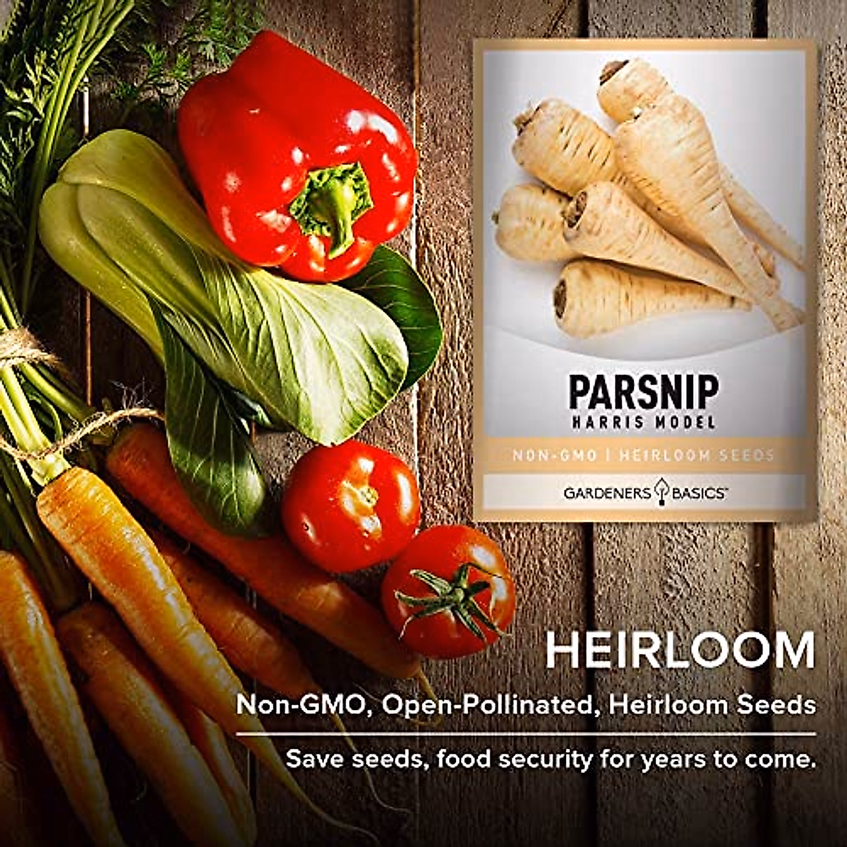 Parsnip Seeds for Planting - Harris Model Heirloom, Non-GMO Vegetable Variety- 1 Gram Approx 200 Seeds Great for Summer, Fall, and Winter Gardens by Gardeners Basics