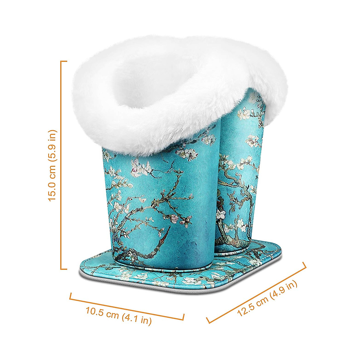 Fintie Plush Lined Double Eyeglasses Holder with Magnetic Base- Anti-scratch Premium Vegan Leather Glasses Stand Case, Blossom