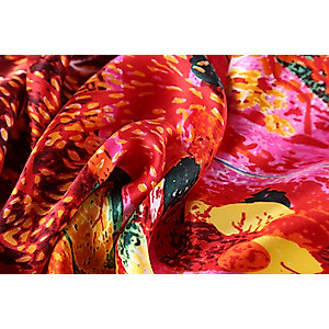 Yangtze Store YangtzeStore Women's 100% Luxurious Long Silk Scarf Classic Art Collection (Red), 63" x 17"