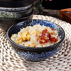 LMRLCS Japanese Kiln-formed Ceramic Bowl Set of 4 for Cereal, Soup, Dessert, and Rice Bowl set - Microwave Safe and Stackable