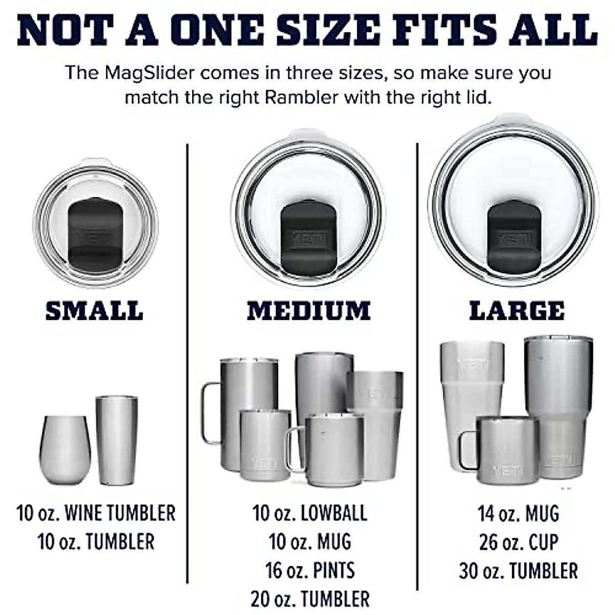 YETI Plastic Rambler MagSlider Lid for 10 oz Wine Tumbler