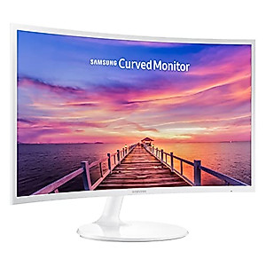 SAMSUNG 27" CF391 Curved FHD LED Monitor, White - 1800R Curvature, 1920 x 1080 Resolution, 4 ms Response Time, 16:9 Aspect Ratio, 3000:1 Static Contrast Ratio, VGA + HDMI Inputs