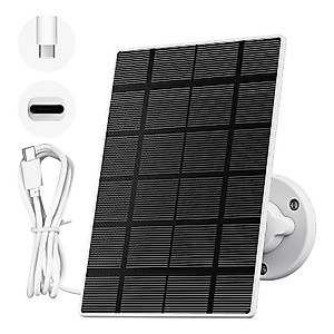 ZUMIMALL Solar Panel for Security Camera Wireless Outdoor, IP66 Waterproof Solar Panel with 10ft USB Charge Cable, Suitable for All Security Camera (Type C Port)