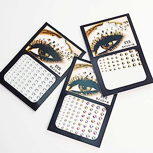Zoestar Crystal Eye Jewels Sparkly Rhinestone Eye Makeup Jewelry Festival Rave Stickers for Women (Style 1)