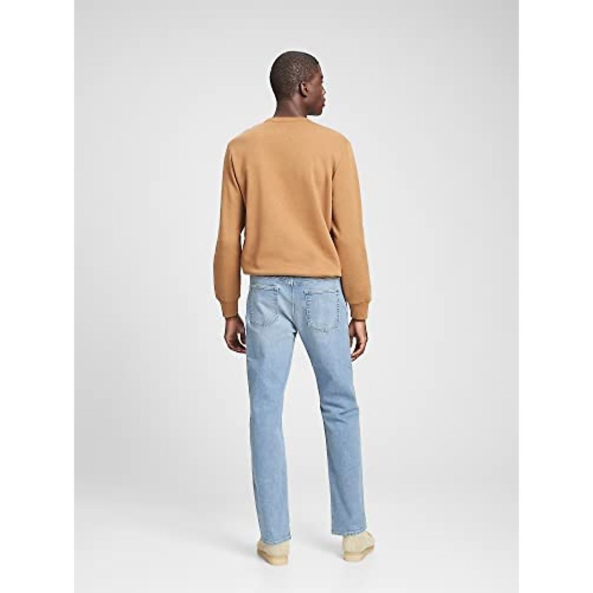 GAP Mens Straight Fit Jeans, Light Wash, 36W x 34L US