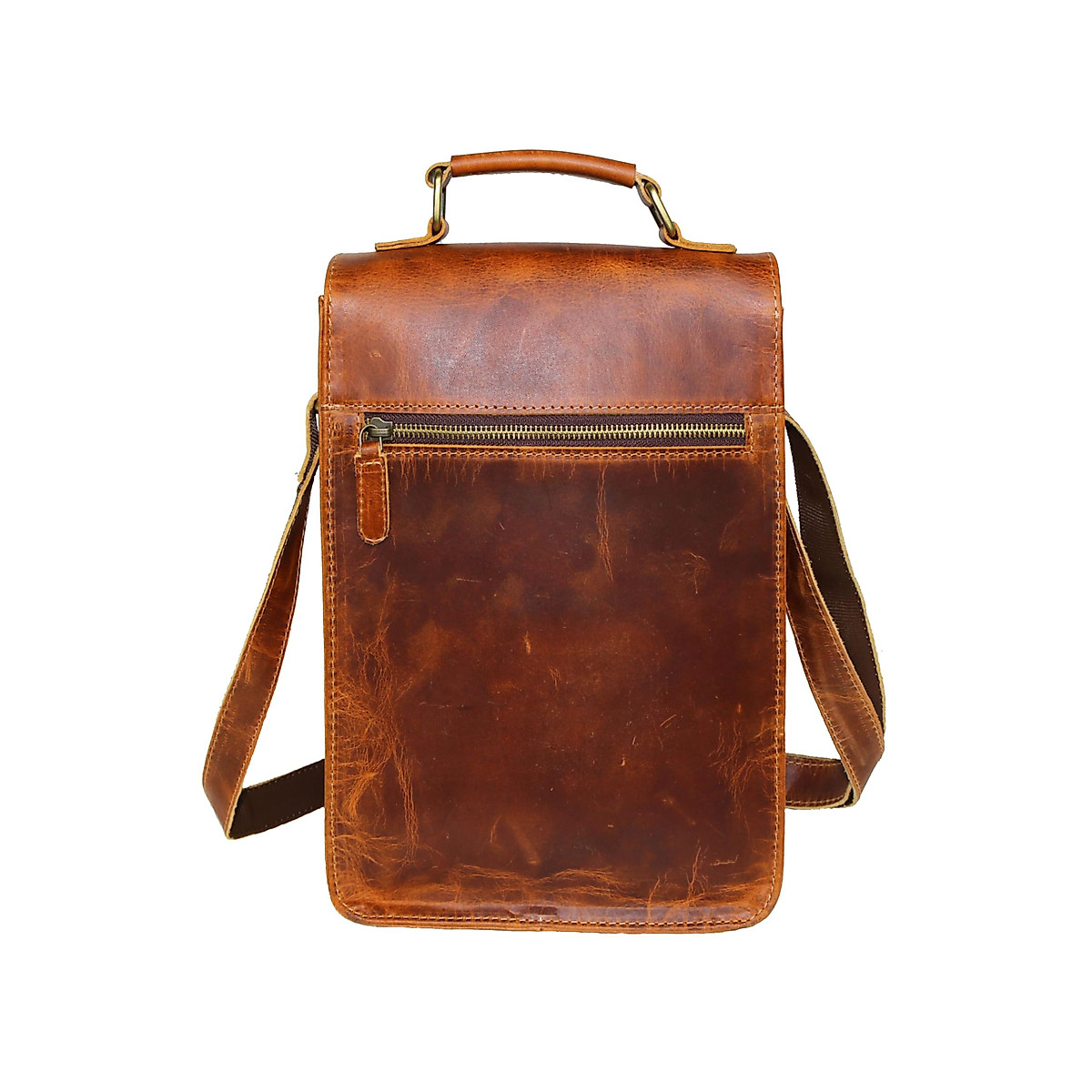 13" leather messenger bag laptop case office briefcase gift for men computer distressed shoulder bag