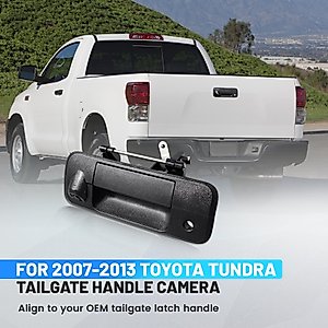 EWAY Tailgate Handle Backup Camera for Toyota Tundra 2007-2013 Reversing Camera Tailgate Liftgate Latch Handle with Rear View Camera Replacement Kit Replaces# 69090-0C051, 690900C051, 81214, TO1915119