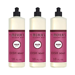 MRS. MEYER'S CLEAN DAY Liquid Dish Soap, Biodegradable Formula, Mum, 16 Fl Oz. (Pack of 3)