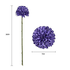 Eternal Blossom 10 Pieces of Artificial Flowers Chrysanthemum Ball Bouquet, Silk Hydrangea Bouquet, Suitable f or Home Garden Party Office Coffee House Decoration(Purple)
