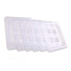 EASYROSE 6-Pcs Food Pan Lid 1/6 Size Clear Polycarbonate Hotel Pan Cover with handle