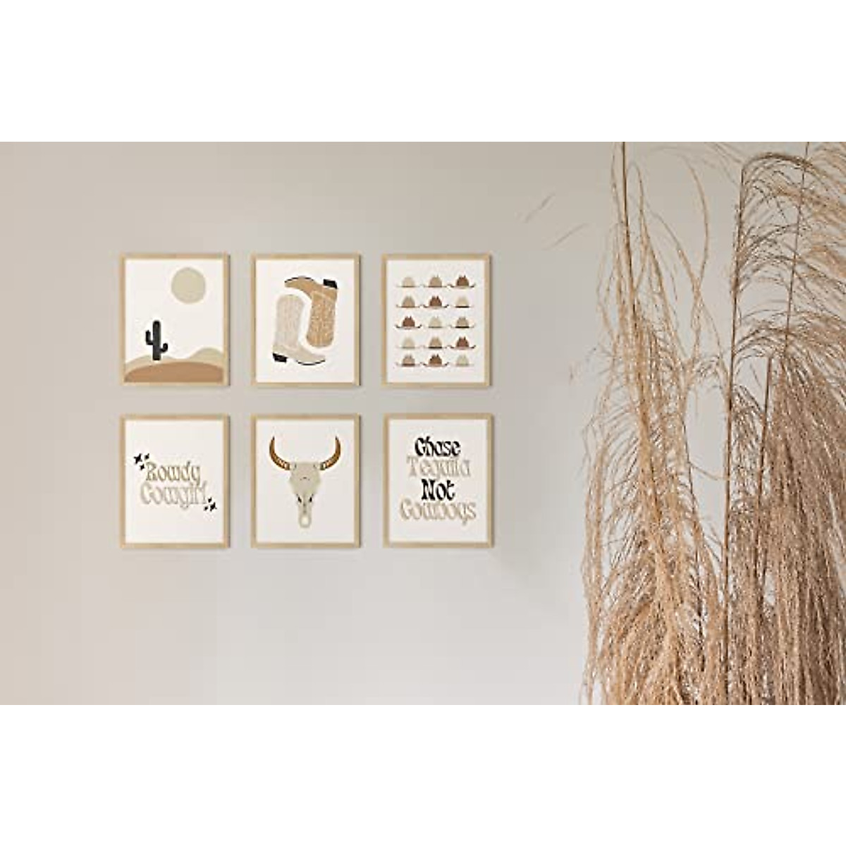 TwoDays Western Room Decor for Teen Girls, Boho Western Wall Decor for Bedroom, Cowgirl Art Prints, Western Home Decorations, Country Theme Posters. (8" X 10", Set of 6, Unframed)