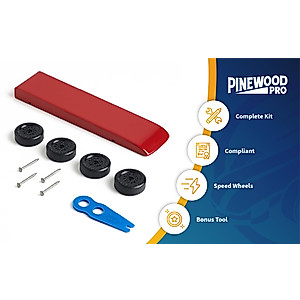 Pinewood Pro Pine Derby Car Kit with PRO Graphite - Painted and Weighted - Red Shark