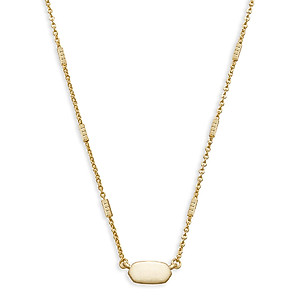 Kendra Scott Fern Pendant Necklace for Women, Dainty Fashion Jewelry, 14k Gold-Plated