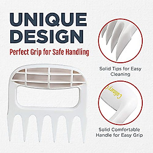Culinary Couture White Meat Claws for Shredding and Mixing, Shredding Claws for Pulled Pork, Chicken Shredder Tool, BBQ Claws for Shredding Meat, White Elephant Gift Ideas, Stocking Stuffer for Cooks