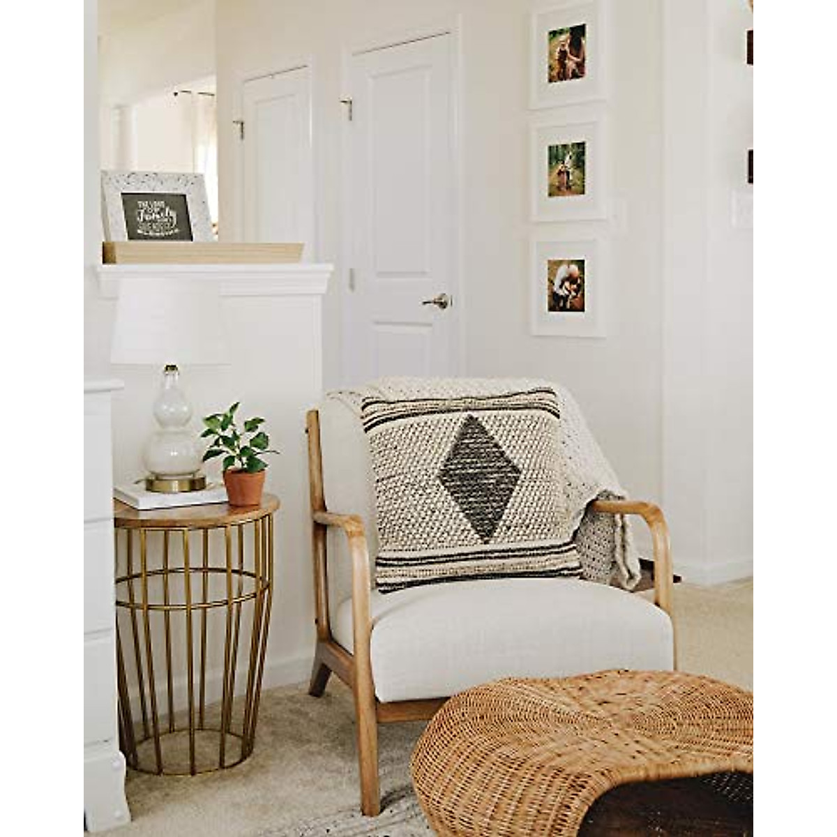 Signature Design by Ashley Ricker Boho Accent Throw Pillow, 20 x 20 Inches, Light Brown & Gray