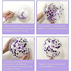 Purple Balloons Garland Arch Kit for Butterfly Baby Shower Decorations for Girl,8 Pcs Butterfly Stickers Lavender Purple Confetti Metallic Balloon for Birthday Wedding Party Decoration