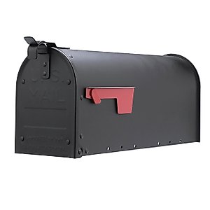 Architectural Mailboxes Admiral Aluminum Post Mount Mailbox, Compatibility Code A, ADM11BAM, Textured Black, Medium Capacity