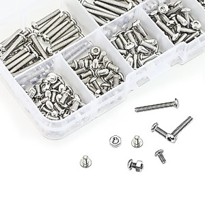 Sutemribor 320 Pieces M3 Stainless Steel Button Head Hex Socket Head Cap Bolts Screws Nuts Assortment Kit + Wrench