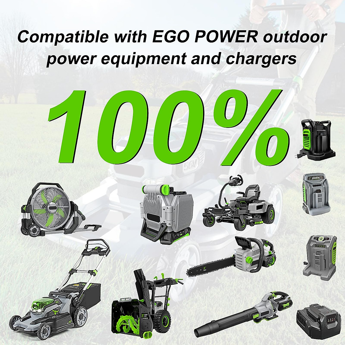 56Volt 7.5Ah Lithium Battery Replacement for EGO Battery Compatible with EGO 56V Battery 7500mAh BA4200T BA4200 Replacement Battery Compatible with EGO Battery 56V Power Tools Lawn Mower (Black)