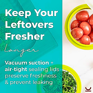 Collapse-it Silicone Food Storage Containers - BPA Free Airtight Silicone Lids Collapsible Lunch Box Containers - Oven, Microwave, & Freezer Safe (Blue (6) 1.5-Cup Set)