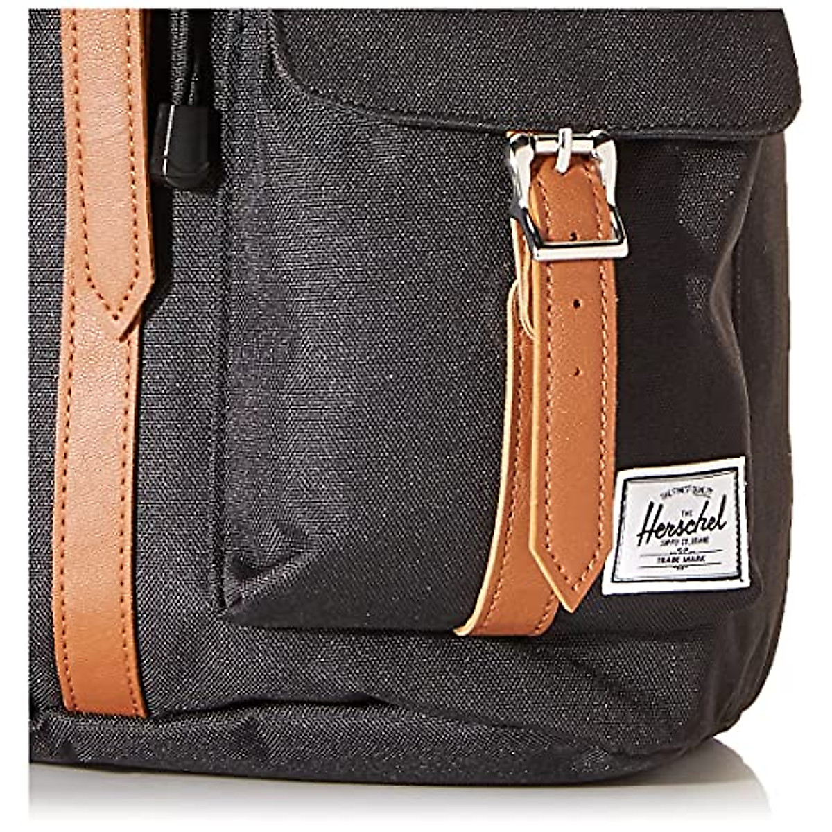 Herschel Dawson Backpack, Black/Tan Synthetic Leather, Classic 20.5L