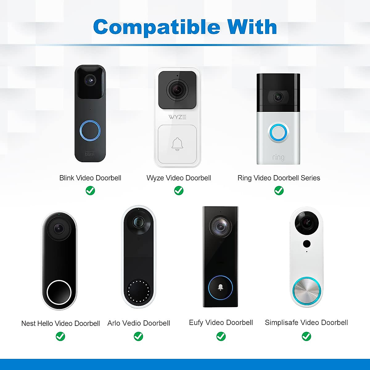 LANMU 18V Power Adapter Compatible with Nest Hello Video Doorbell, Arlo and SimpliSafe Video Doorbell (16.4ft/5m)