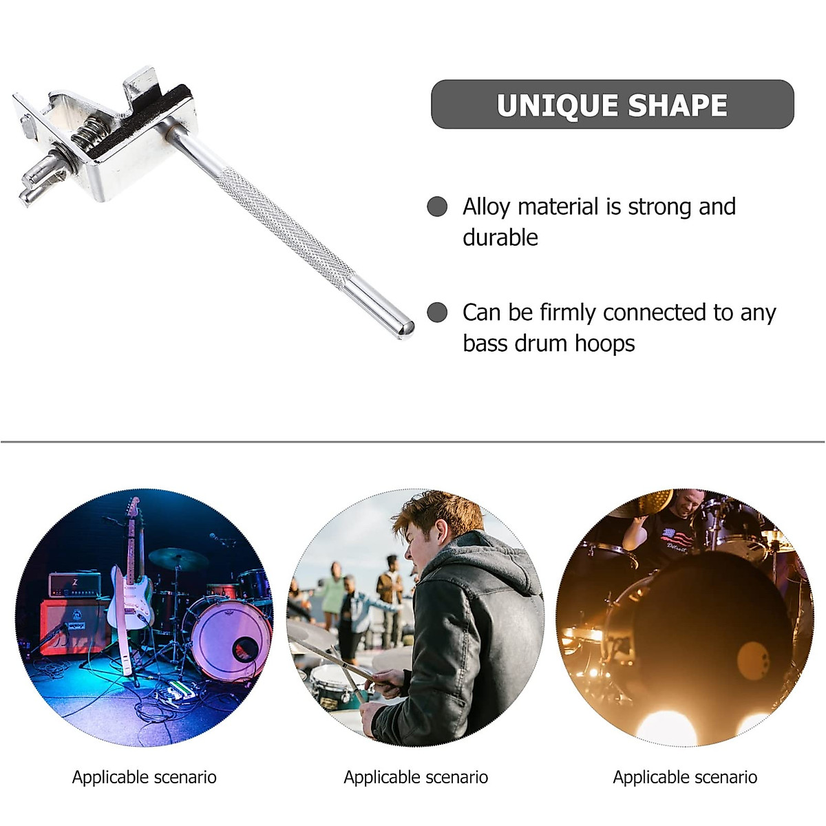 ERINGOGO Cow Bell Cowbell Clamp Drum Cowbell Mounted Clamp Extension Cowbell Clip Cowbell Holder Extension Clamps Holder Cowbell Instrument Drum Kit