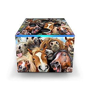 Horse Selfie in The Field - Skin Decal Vinyl Wrap for Amazon Fire TV Cube