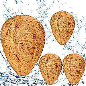 4 Pack Wasp Nest Decoy Wasp Deterrent for Hornets Yellow Jackets Outdoor Waterproof Material
