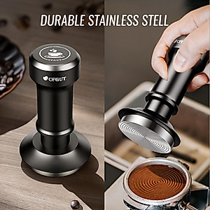 53mm Espresso Tamper - Dual Calibrated Spring Loaded Coffee Tamper - Premium Stainless Steel Base - Espresso Press Tamper for Barista Home Coffee Espresso Machine