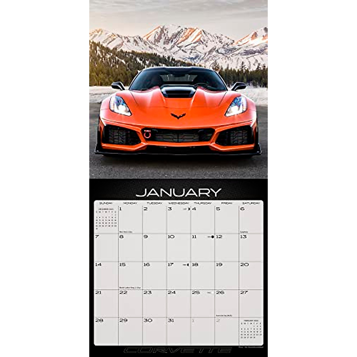 Willow Creek Press Corvette Monthly 2024 Wall Calendar (12" x 12")