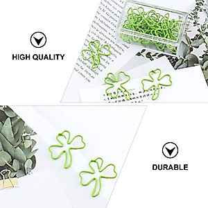 SOIMISS Test Paper Clips 45pcs Shamrock Clover Shaped Paper Clips Bookmark Clips for Office School Home Document Organizing Clover Shape Clips