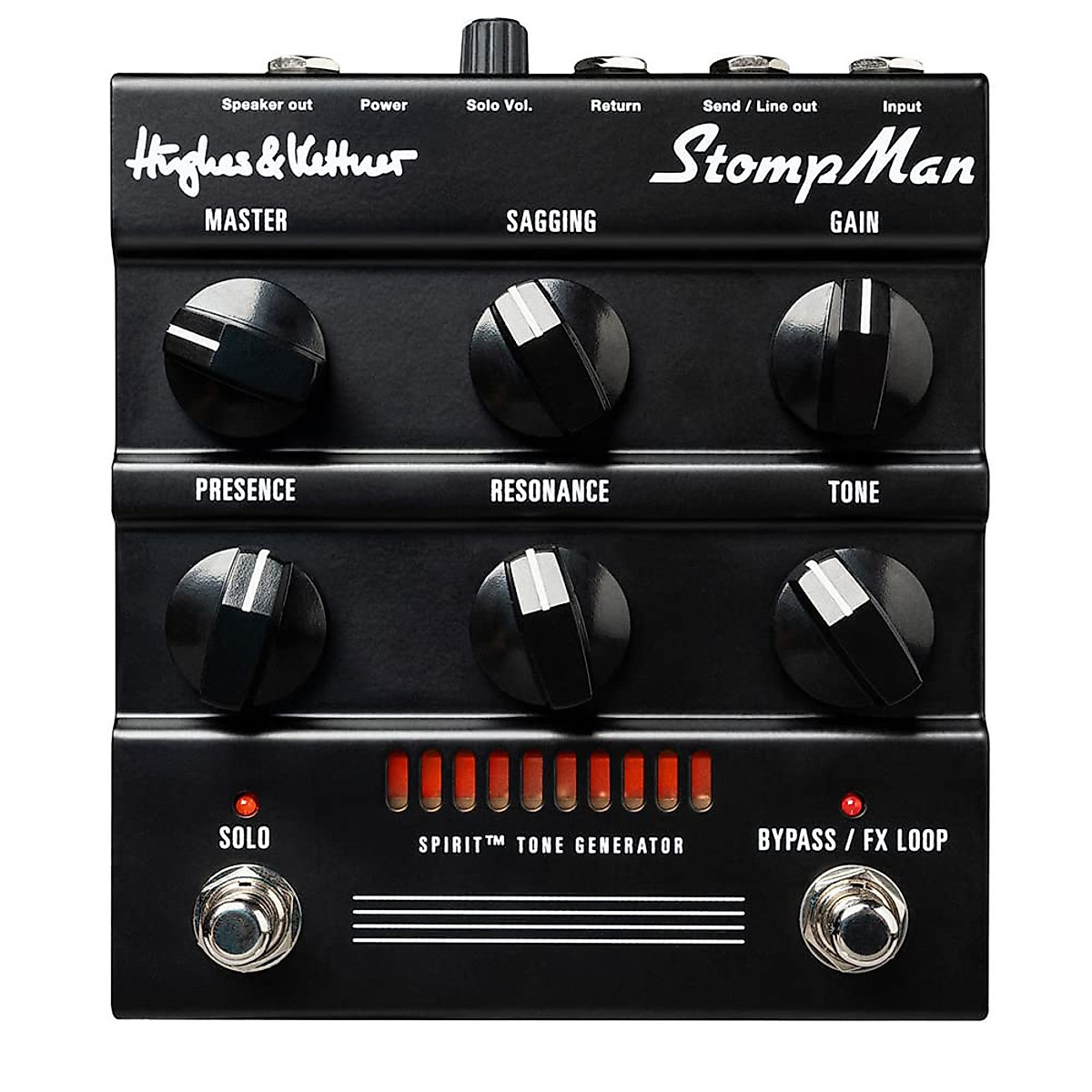 Hughes & Kettner StompMan Guitar 50-watt Amplifier Pedal Bundle with Polsen HPC-A30-MK2 Studio Monitor Headphones