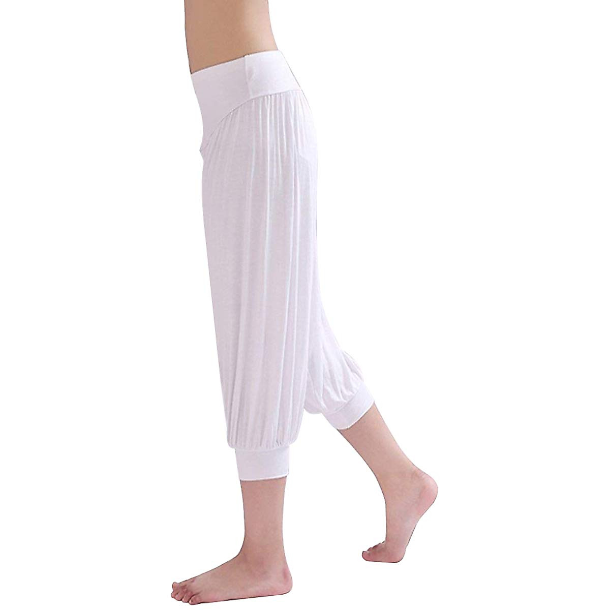 LKXHarleya Women Modal Harem Yoga Pants Loose Casual Fold Over Pilates Capri Pants Yoga Pants