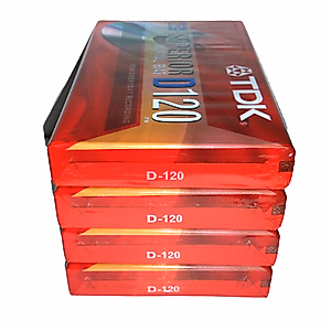 TDK Superior Normal Bias D120 IEC I / Type I For Everyday Recording Audio Cassette Tapes - 4 Pack