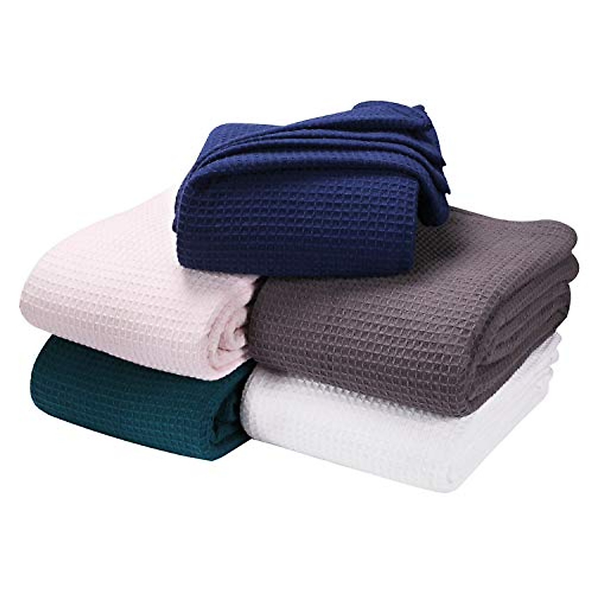 Goroly Home Farmhouse Cotton Throw Bed Blanket King - Perfect for Layering Any Bed - Provides Comfort and Warmth for Years - Navy - 102x90 Inch