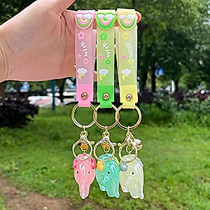 JEBBO Cute Elephant Keychain for Women Pink Animal Bag Charm Car Key Chain for Wallet Purses Backpack Key Ring…