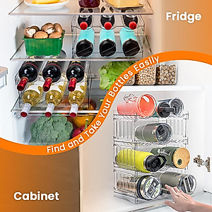 Gracenal Water Bottle Organizer for Stanley 40 oz Tumbler with Handle, Pantry Kitchen Organizers and Storage for Stanley Cup Accessories, Stackable Water Bottle Holder Wine Rack Gifts, 4Pack