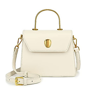 Scarleton Gold Top Handle Satchel Purses for Women, Handbags for Women, Crossbody Bags for Women, Shoulder Bag Purse Mini, H208402 - White