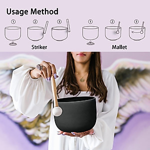 Ryan Dvan 10” C Note Red Frosted Root Chakra Crystal Singing Bowl with Free Padded Carrying Case and Suede Striker & O-Ring