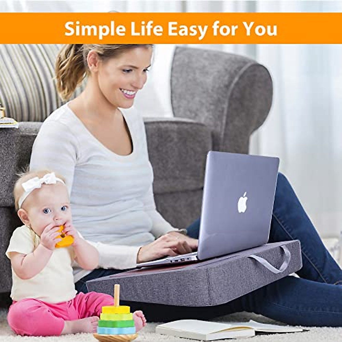 Laptop Lap Desk, Lap Laptop Desk laptop Table Tray Stand Portable Laptop Bed Desk Computer Lap Desk Laptop Desk for Bed Sofa Laptop Table W/ Cushion Mouse Pad Storage Holder for Work, Write, Read, Eat