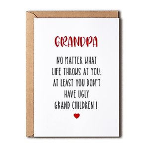 Decolove Grandpa Card - No Matter What Life Throws At You - Cheeky Birthday Card For Grandpa - Funny Greeting Card For Grandpa