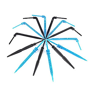 Congeal Greenhouse Micro Drip Irrigation 200pcs Drip Irrigation Arrow Black/Blue Arrow Dripper, Used for Water-Saving Irrigation of Micro-Irrigation Nursery Elevated Bed Flower Pot Vegetable Plot