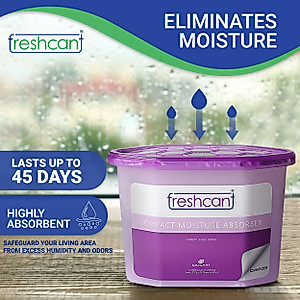Freshcant Moisture Absorber Bundle, Room and Closet Freshener, Moisture and Odor Absorber for Home, Rooms, Basement, Garage, Prevents Musty Odor, Controls Moisture, Pack of 12, Lavender Scent