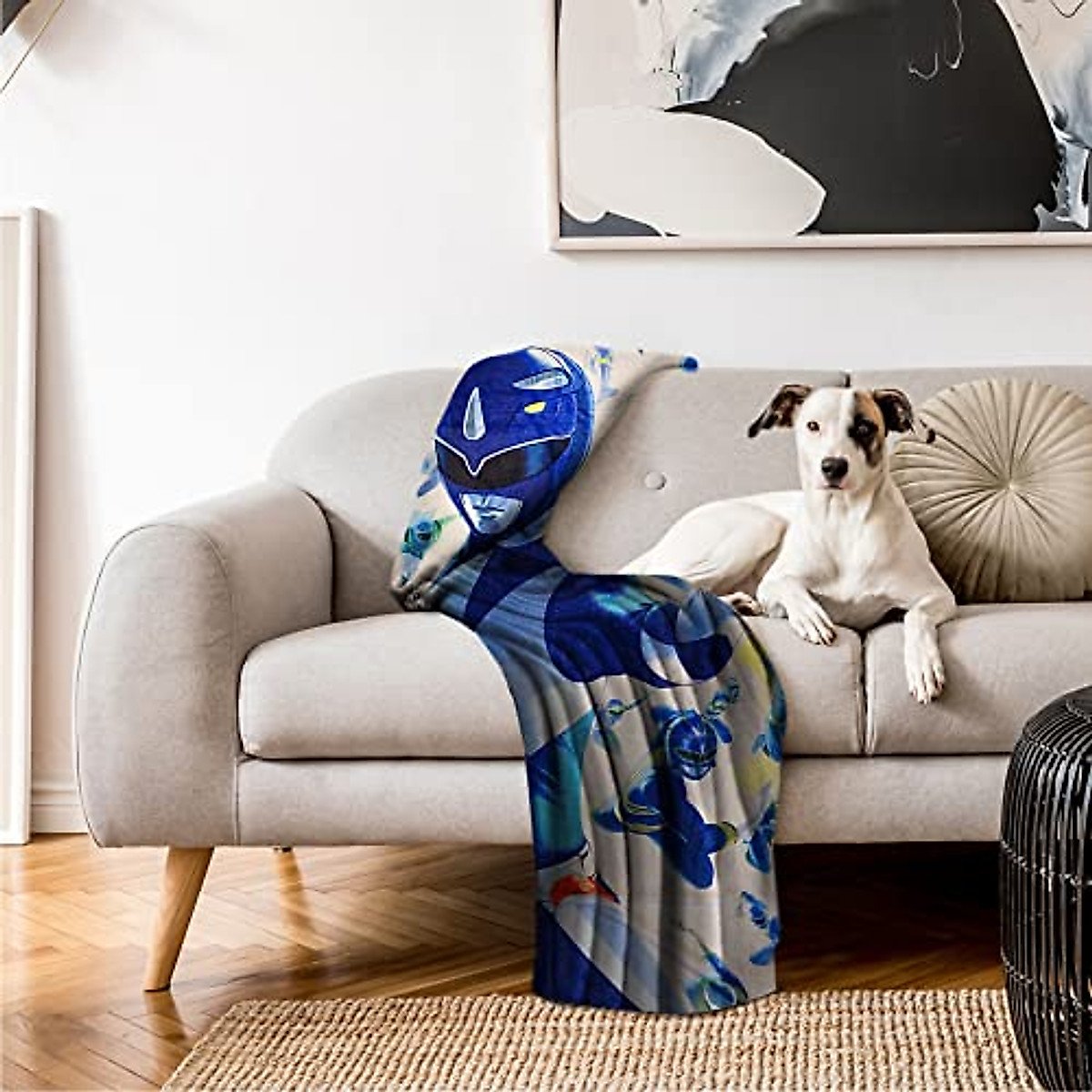 Bazillion Dreams Power Rangers Blue Ranger Fleece Softest Comfy Throw Blanket for Adults & Kids| Measures 60 x 45 Inches (Blue)